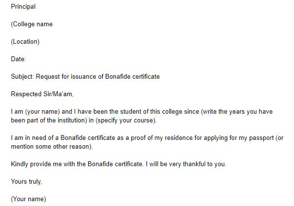 Bonafide Certificate Samples Format Application Process Documents 
