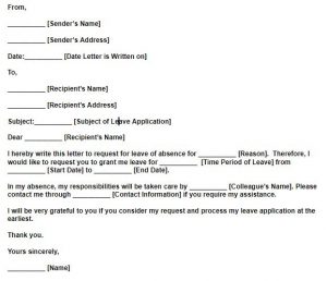 Leave Application – How to Write Leave Application for School, College ...